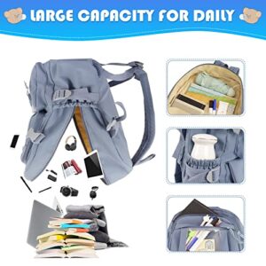 Kawaii Backpack, Cute Aesthetic Backpacks for Teen Girls, Large Capacity Kawaii Laptop Backpack with Cute Pin Pendant Accessories Travel Bag