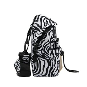 MOSSTYUS Unisex Sling Bag Chest Shoulder Backpack Lightweight Casual Daypack Biking Climbing Travel Hiking, Zebra