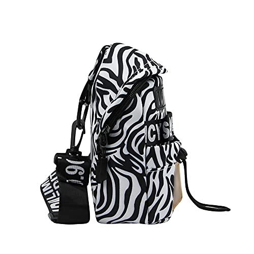 MOSSTYUS Unisex Sling Bag Chest Shoulder Backpack Lightweight Casual Daypack Biking Climbing Travel Hiking, Zebra