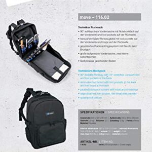 B&W International TUC-11602 Technician Backpack with Pocket Pallets & Laptop Compartment