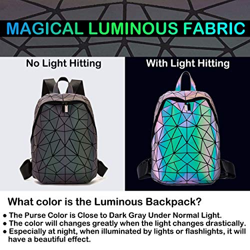 Geometric Backpack Luminous Backpacks Holographic Reflective Bag Lumikay Bags Irredescent Rucksack Rainbow A2