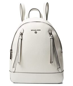 michael kors brooklyn medium backpack optic white one size