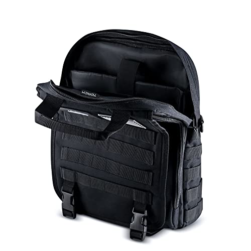 TORCH EDC Gear Commuter Backpack Urban Cycling MOLLE Water Resistant Laptop Bag Black