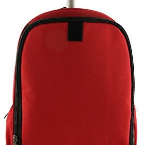 K-Cliffs Heavy Duty Rolling Backpack School Backpacks with Wheels Deluxe Trolley Book Bag Wheeled Daypack Workbag Multiple Pockets Bookbag with Safety Reflective Stripe Red