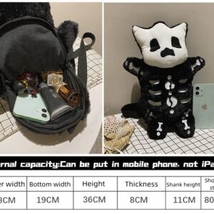 Bestmaple Skeleton Backpacks for Girls Cute Skull Plush Shoulder Bag Cute Demon Animal Halloween