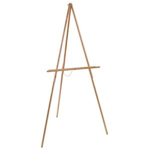 u.s. art supply 64″ high torrey wooden a-frame tripod studio artist floor easel – adjustable tray height, holds 40″ canvas – wood display holder stand for paintings, drawings, framed photos, signs