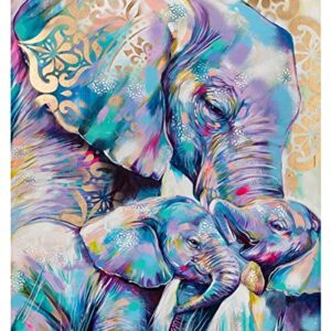 SNMUW Elephant Diamond Painting Kits, 5D Diamond Painting Kits for Adults, Colourful Rhinestone Diamond Arts Kits for Beginners, Perfect Home Wall Decor Gifts (12x16 inch)