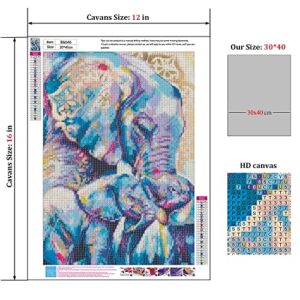 SNMUW Elephant Diamond Painting Kits, 5D Diamond Painting Kits for Adults, Colourful Rhinestone Diamond Arts Kits for Beginners, Perfect Home Wall Decor Gifts (12x16 inch)