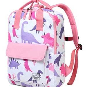 VASCHY Dinosaur Backpacks Girls, Lightweight Toddler Kids Preschool Backpack for Children