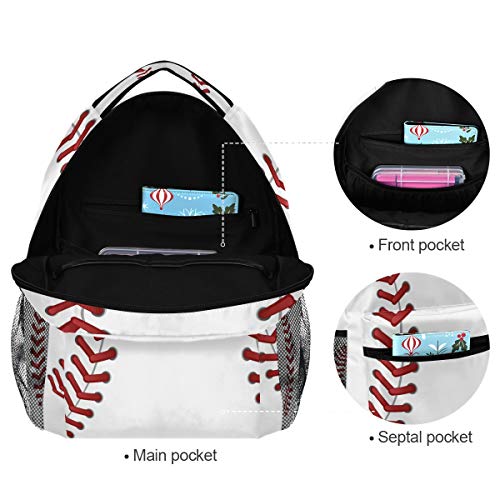 Nander Backpack Travel Sport Baseball Print Pattern School Bookbags Shoulder Bag for Mens Boys