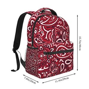 SWEET TANG Vintage Backpack Travel Laptop Backpack for Women & Men School College Students Backpack (Compatible with Paisley Bandana Red)