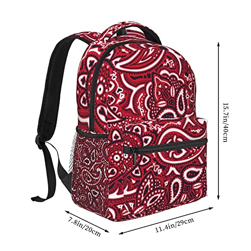 SWEET TANG Vintage Backpack Travel Laptop Backpack for Women & Men School College Students Backpack (Compatible with Paisley Bandana Red)