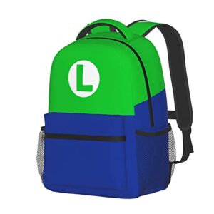 Plumber Game Backpack For Youth (16.5 In), Teeng Shcool Bags Travel Backpack, Classic Lightweight Bookbag, Green and Blue 2