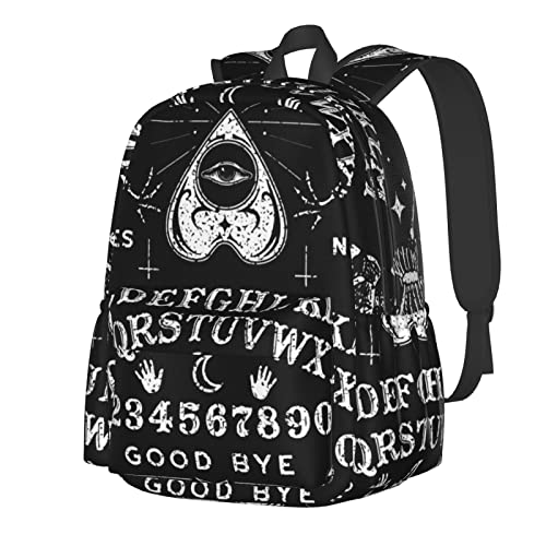 HODOYO Vintage Skeleton Magic Ouija Board Black Backpack Durable Laptop Backpack Stylish Bookbag with Adjustable Shoulder Straps Multipurpose Backpacks for Business Work