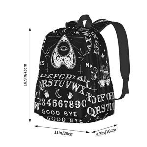 HODOYO Vintage Skeleton Magic Ouija Board Black Backpack Durable Laptop Backpack Stylish Bookbag with Adjustable Shoulder Straps Multipurpose Backpacks for Business Work