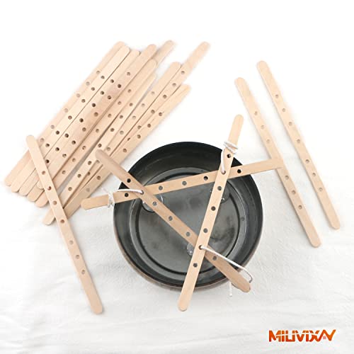 MILIVIXAY 100pcs Wooden Candle Wick Holders, Candle Wicks Centering Device, Candle Wick Bars, Wick Holders for Large & Multiwick Candles.