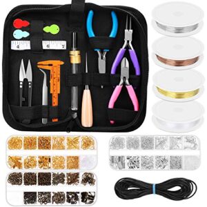 jewelry making supplies kit, paxcoo jewelry making kit with jewelry making tools, jewelry wires and jewelry findings for jewelry making, repair and beading