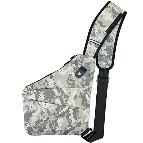 Men Small Sling Shoulder Crossbody Bag, Lightweight Anti-theft One Strap Casual Chest Bag Slim Backpack for Outdoor Walking Trip Hiking Biking Fits Up to 7.9 inch iPad Mini (Digital Camo)