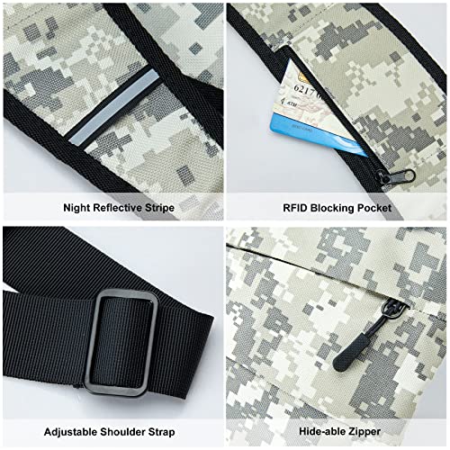 Men Small Sling Shoulder Crossbody Bag, Lightweight Anti-theft One Strap Casual Chest Bag Slim Backpack for Outdoor Walking Trip Hiking Biking Fits Up to 7.9 inch iPad Mini (Digital Camo)