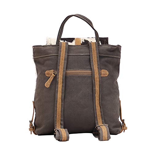 Myra Bag Bloom Bleach Upcycled Canvas & Cowhide Backpack S-1504