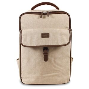 J World New York Class Laptop Backpack, Sand, 18 X 13 X 6 (H X W X D)