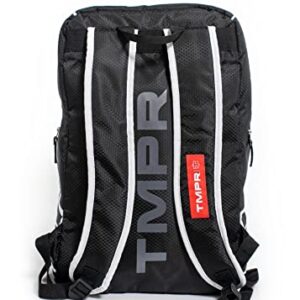 TMPR Sports Tour Backpack 2 - Pickleball Bag for Men & Women with Laptop Compartment, Lightweight & Adjustable, Comfortable Straps, Great for Outdoors, Hiking, Camping, Gym, Sports and More, Black/White