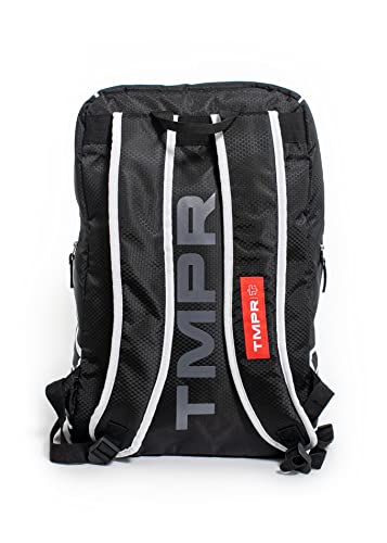 TMPR Sports Tour Backpack 2 - Pickleball Bag for Men & Women with Laptop Compartment, Lightweight & Adjustable, Comfortable Straps, Great for Outdoors, Hiking, Camping, Gym, Sports and More, Black/White