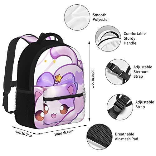 YAOJIAADM Anime Backpack Schoolbag 3D Printed Large Capacity Waterproof Nylon Backpack Adjustable Shoulder Strap Suitable for Travel Picnic Black