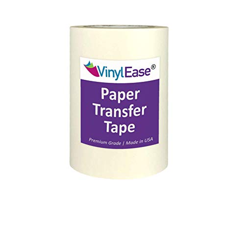 Vinyl Ease 6 inch x 100 feet roll of Paper Transfer Tape with a Medium to High Tack Layflat Adhesive. Works with a Variety of Vinyl. Great for Decals, Signs, Wall Words and More. American Made V0820