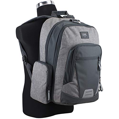 FUEL City Explorer Expandable Backpack, Mid Gray Chambray