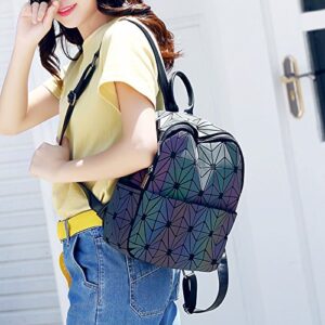 Orita Geometric Backpack Luminous Holographic Backpacks Lattice Design Travel Shoulder Bag Flower Geometric