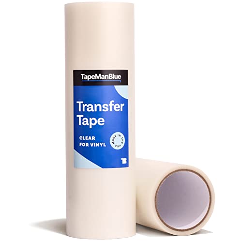 12" x 50' Roll of Clear Transfer Tape for Vinyl, Made in America, Premium-Grade Vinyl Transfer Tape for Cricut Crafts, Decals, and Letters