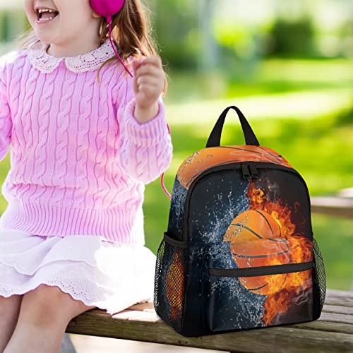 Pardick Basketball Kids Backpack Sport Cute Toddler Backpack for Boys Girls with Chest Strap Lightweight Kindergarten Children Schoolbag Nursery Elementary Travel Bag