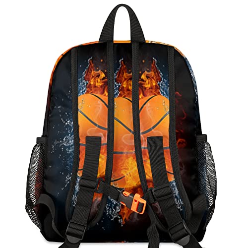 Pardick Basketball Kids Backpack Sport Cute Toddler Backpack for Boys Girls with Chest Strap Lightweight Kindergarten Children Schoolbag Nursery Elementary Travel Bag