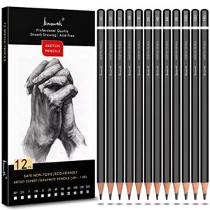 brusarth sketch pencils for drawing set – 12 pieces drawing sketching pencil (14b – 4h), graphite pencils for drawing, sketching, shading, artist pencils for beginners & pro artists