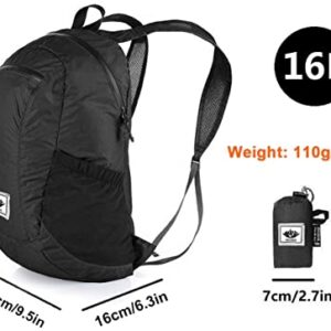 Peicees Lightweight Packable Backpack for Women Men Travel Hiking Waterproof Foldable Daypack Bag Collapsible Backpack 16 L