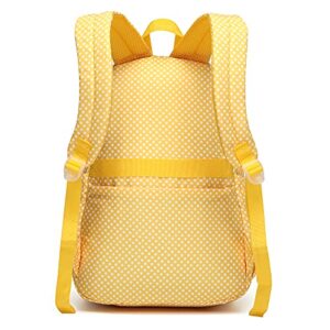 Backpack for Girls, Kids Backpack, Waterproof Large Space School Backpacks for Teen Girls, with Hairball Pendant, suitable for Travel and School (Yellow)