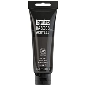 liquitex basics acrylic paint, 118ml (4-oz) tube, mars black