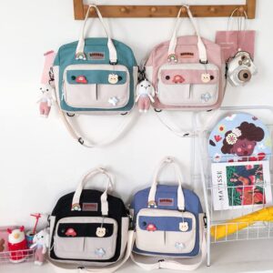 Cute Bags For School Kawaii Japanese Bag Multifunction Laptop,Aesthetic Backpacks for Teen Girls Kids Messenger Lunch Totes(black)