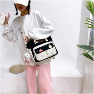 Cute Bags For School Kawaii Japanese Bag Multifunction Laptop,Aesthetic Backpacks for Teen Girls Kids Messenger Lunch Totes(black)