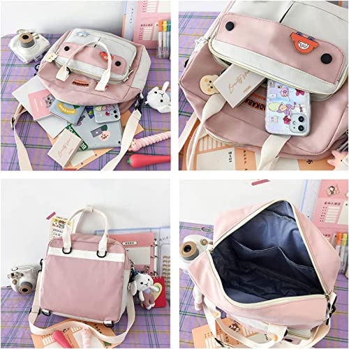 Cute Bags For School Kawaii Japanese Bag Multifunction Laptop,Aesthetic Backpacks for Teen Girls Kids Messenger Lunch Totes(black)