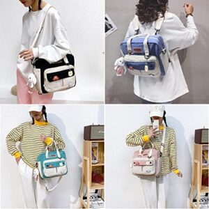 Cute Bags For School Kawaii Japanese Bag Multifunction Laptop,Aesthetic Backpacks for Teen Girls Kids Messenger Lunch Totes(black)