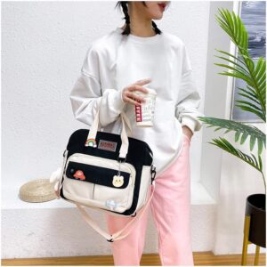 Cute Bags For School Kawaii Japanese Bag Multifunction Laptop,Aesthetic Backpacks for Teen Girls Kids Messenger Lunch Totes(black)