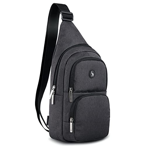 OIWAS Small Sling Backpack for Men Women Travel Crossbody Shoulder Bag Chest Hiking Daypack Black