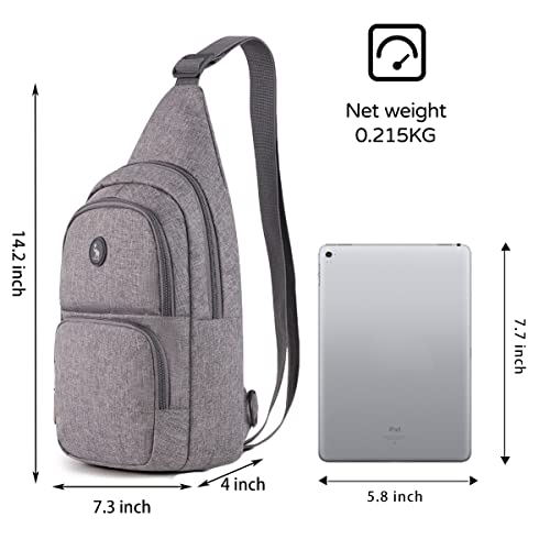 OIWAS Small Sling Backpack for Men Women Travel Crossbody Shoulder Bag Chest Hiking Daypack Black