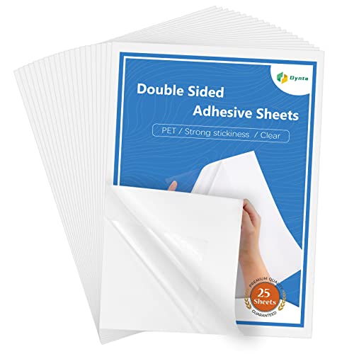 Double Sided Adhesive Sheets for Arts Craft Scrapbooking Photo Albums Home Decorative 25Pcs, 8.3 x 11.7 Inch