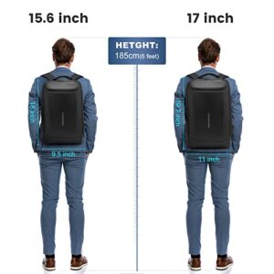 LOVEVOOK Business Backpack for Men,Waterproof With USB Tech Backpack for Work ,Travel Laptop Backpack Fits (17.3 inch&Grey)