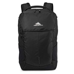 high sierra access pro backpack with 17-inch quilted laptop sleeve, large organization pocket and reflective straps, black