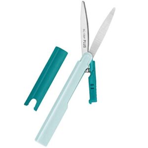 plus pen style non stick compact tsa twiggy scissors with cover turquoise