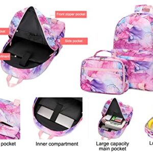 JiaYou Junior high school Backpack Sets 2Pcs Daypack with Lunch case Girls Middle school Bag(Black,20 Liters)